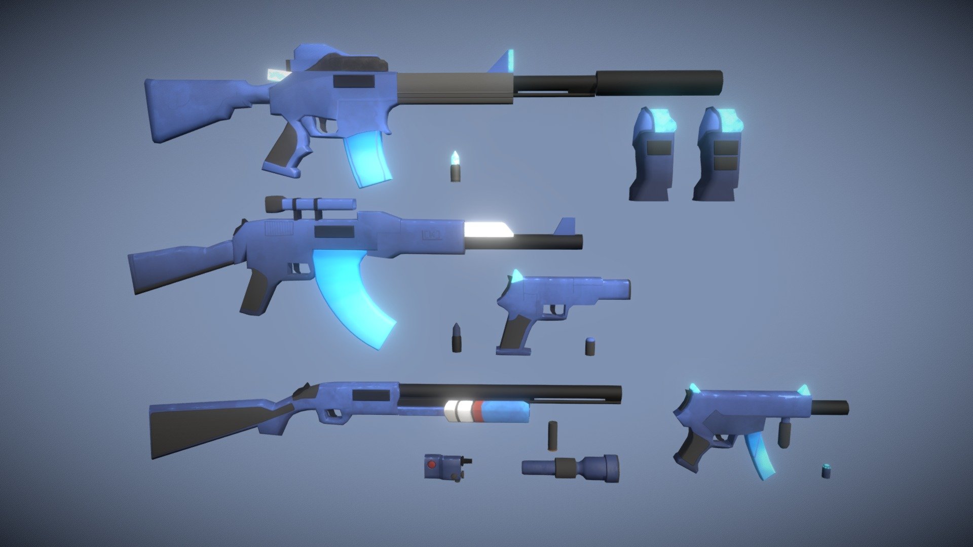 Set Weapons - Buy Royalty Free 3D model by Nangliy (@AntQfors) [885b715 ...
