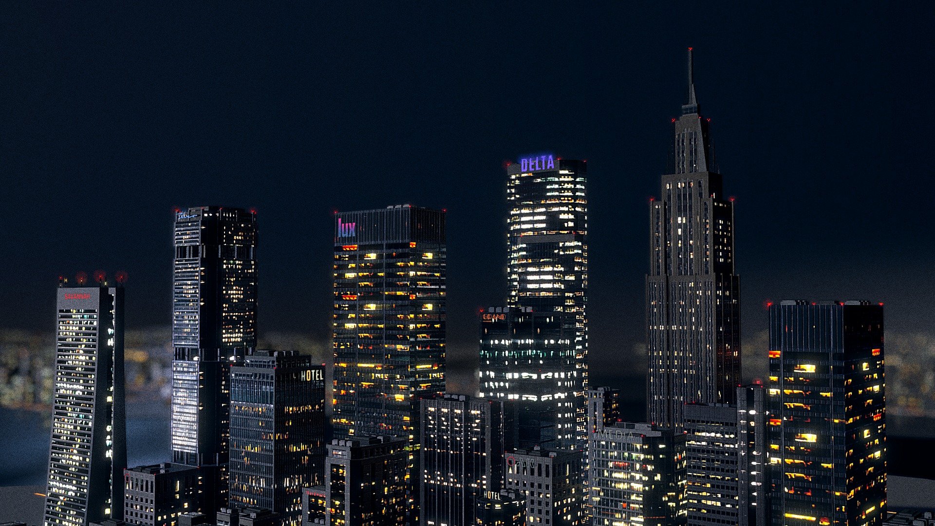 Low-poly City Night - Download Free 3D model by smooth998 [885d803 ...