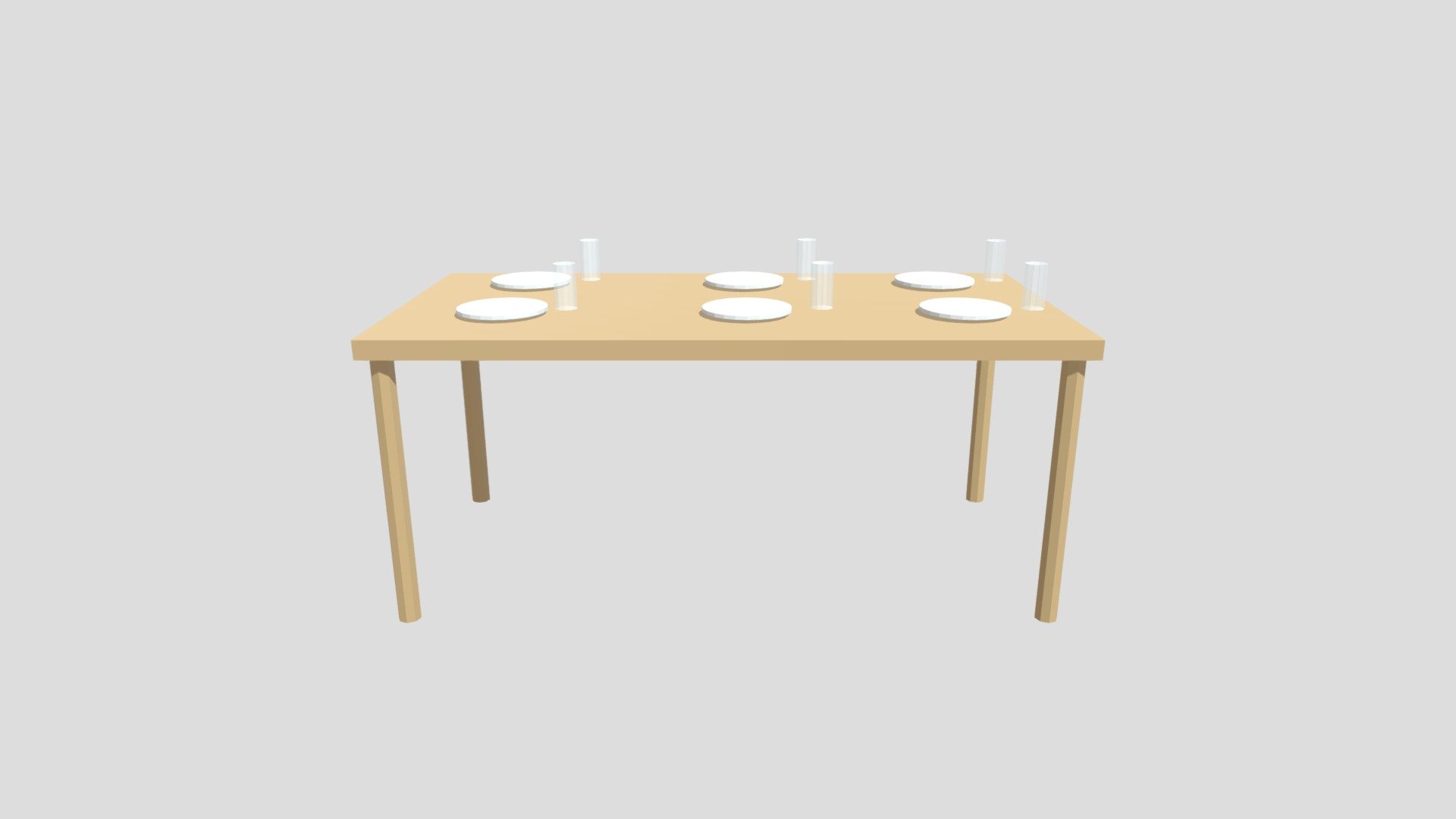 Traditional Dining Table Multiple Plates Glasses - 3D model by ...