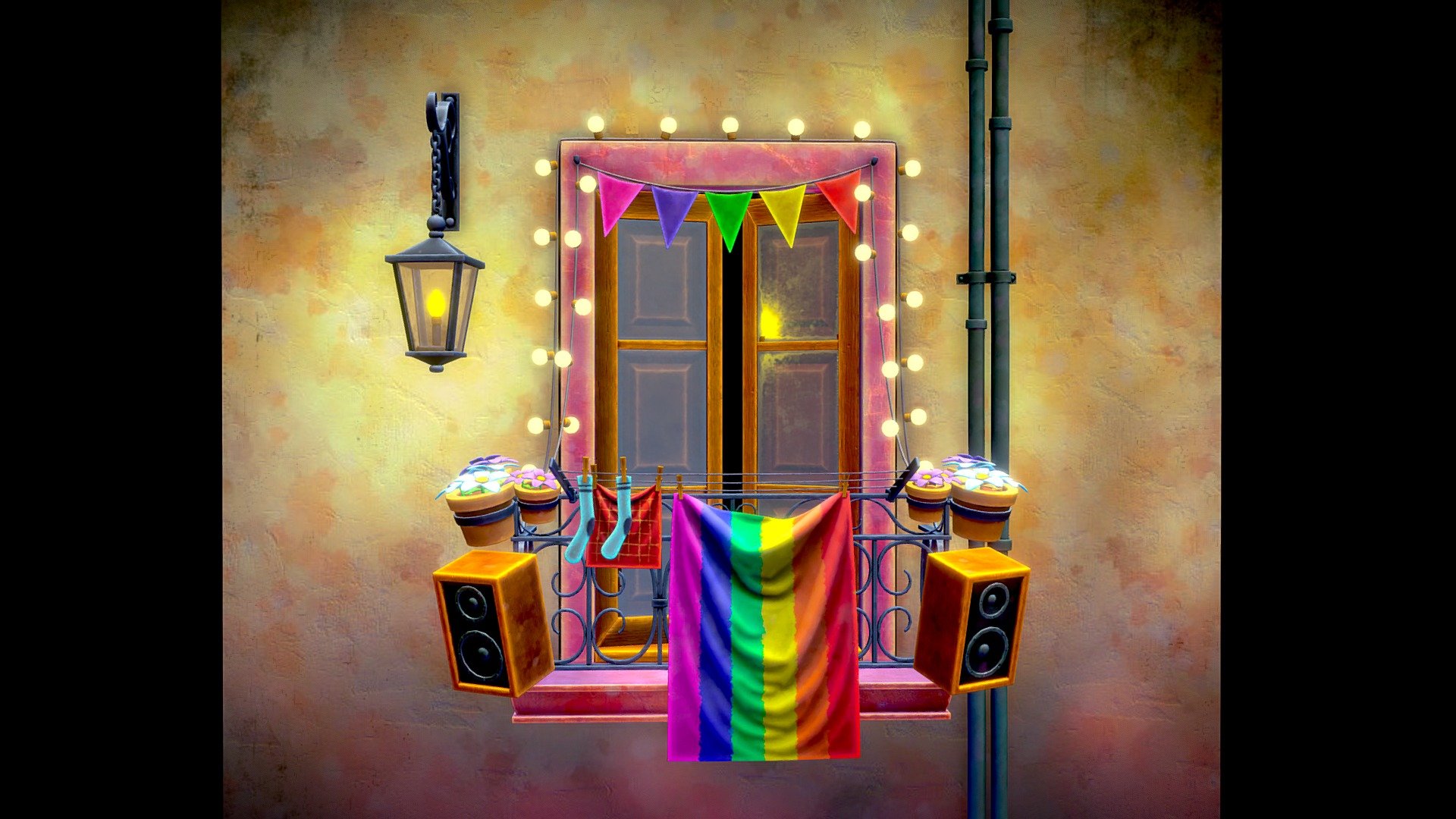 Sketchfab Weekly - Rainbow - Chueca's Balcony - 3D model by Dark Mermaids (@darkmermaids ...