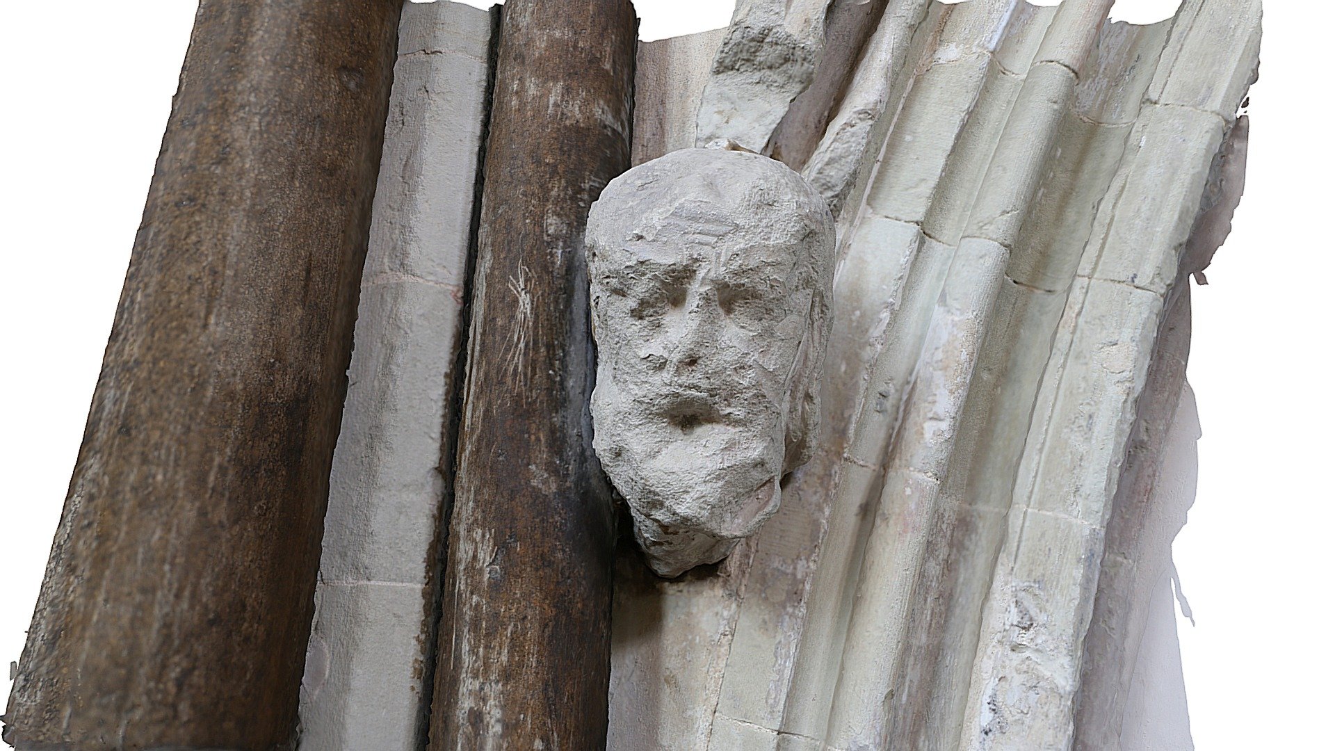 Damaged male label stop c.1240* - 3D model by Rochester Cathedral ...