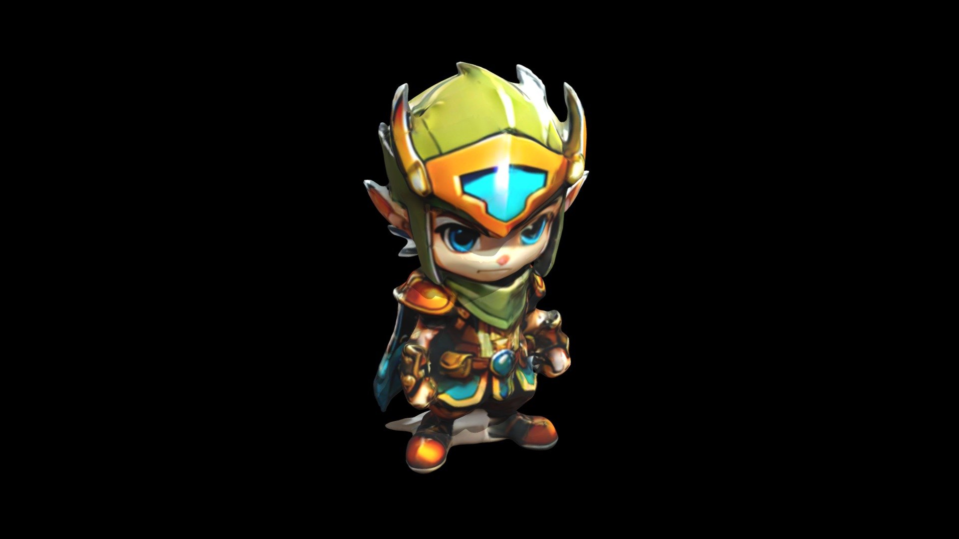 A warrior elf with blue eyes and a green outfit. - Download Free 3D ...