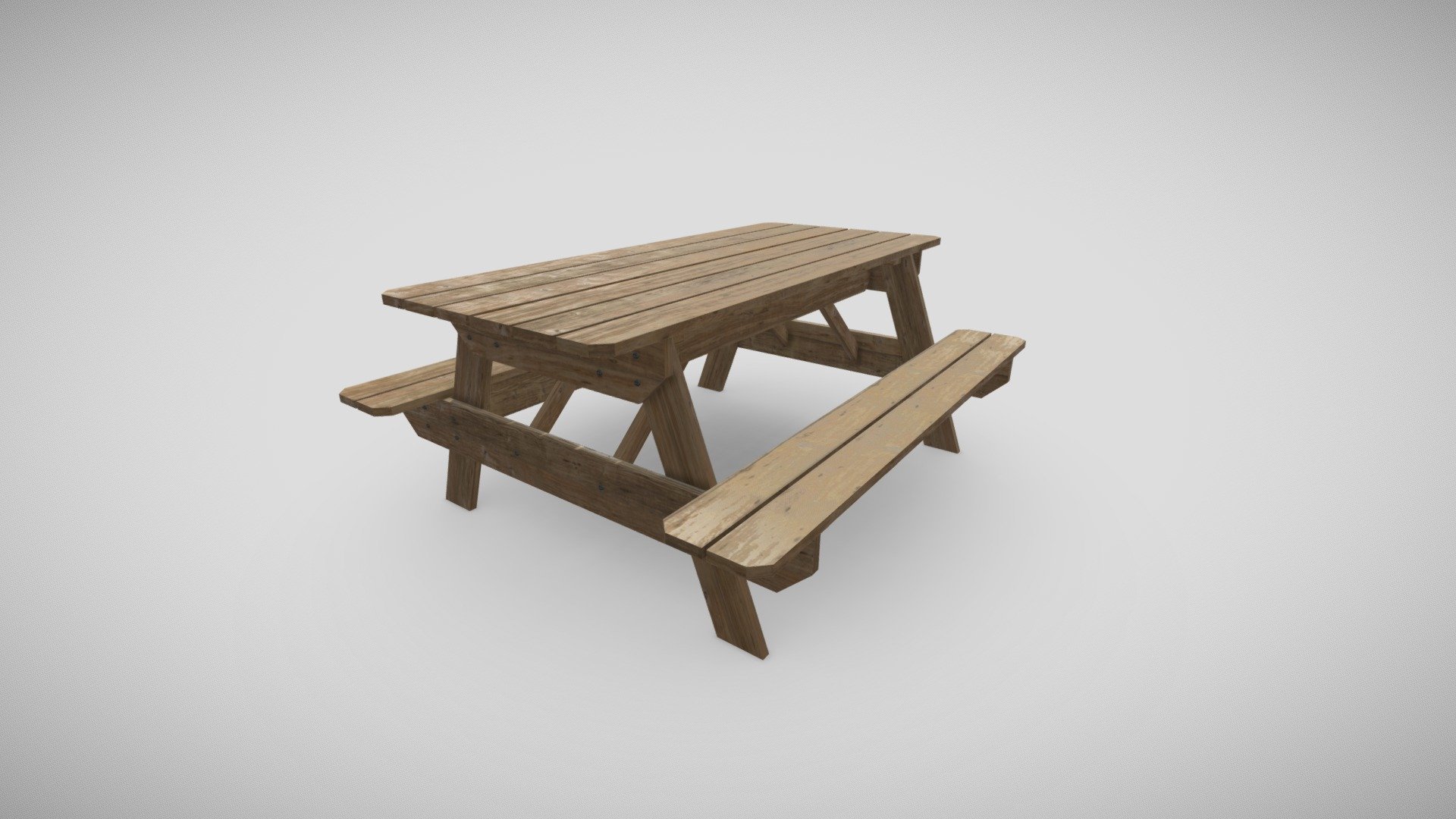 Wood Picnic Table - Download Free 3D model by Anserkon [887796e ...