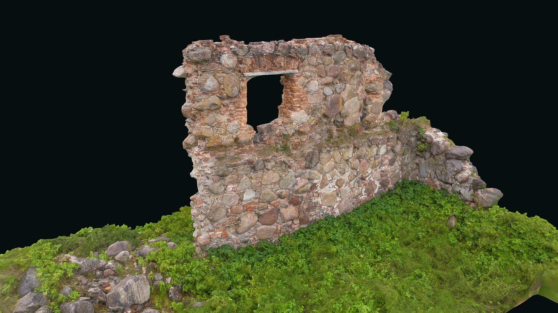 Manor building wall ruins - Buy Royalty Free 3D model by Saulius.Zaura ...