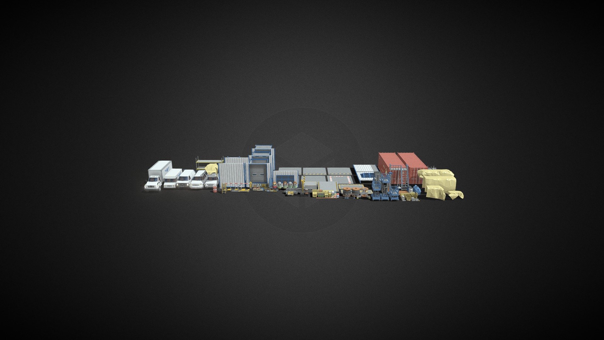 low poly warehouse assets park - 3D model by A.R.S|T. (@arseniy3600 ...