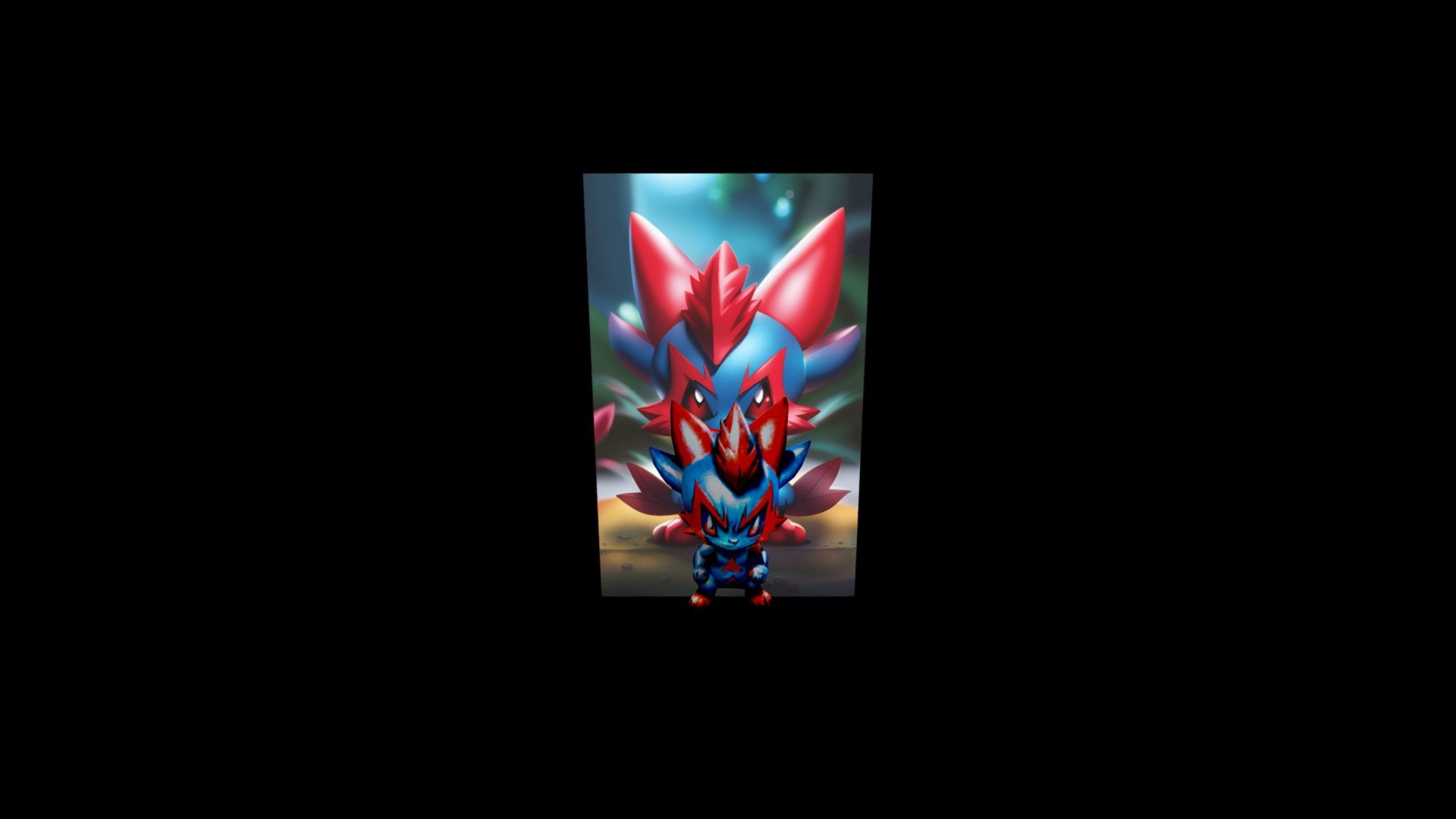 there is a cartoon picture of a red and blue po - Download Free 3D ...
