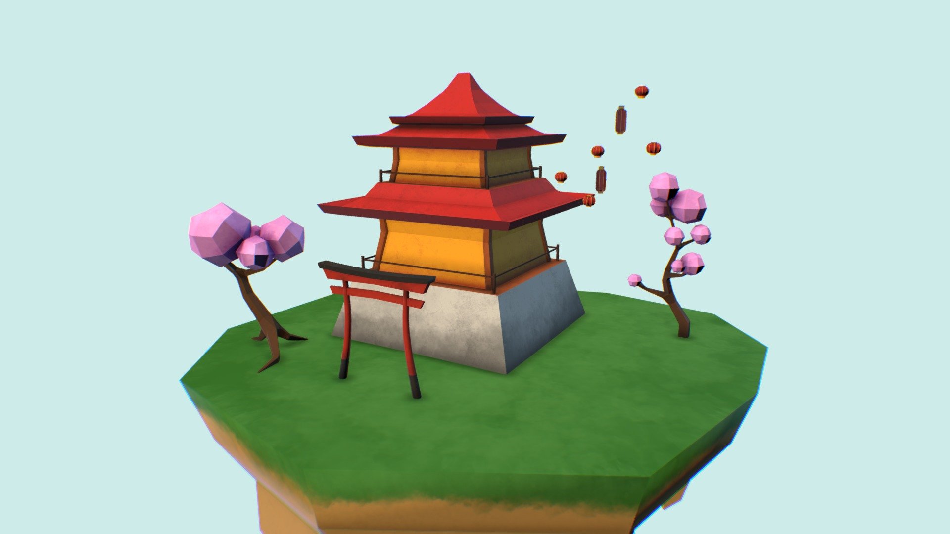 Far Eastern scene - 3D model by Fedrane [888d356] - Sketchfab