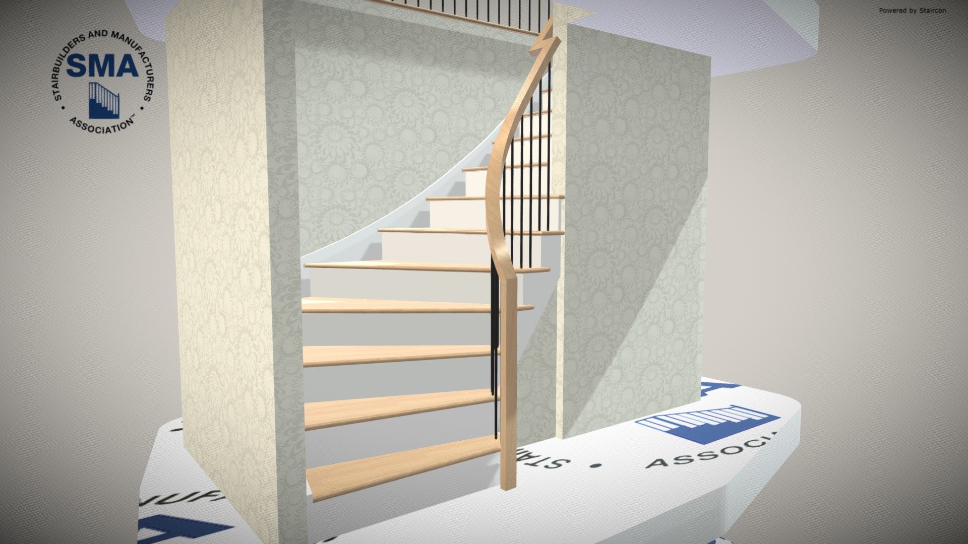 SMA_curved L Shape Stair With Balanced Treads - 3D model by 3D Software ...