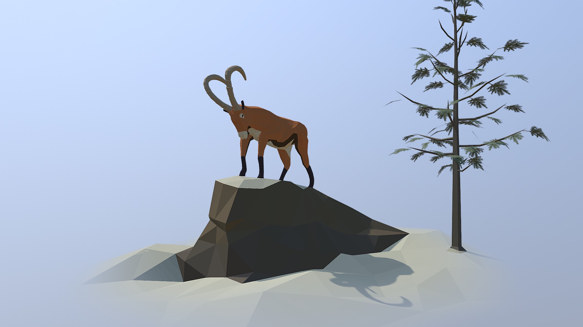 Ibex low-poly - 3D model by SwissCH [8891fea] - Sketchfab