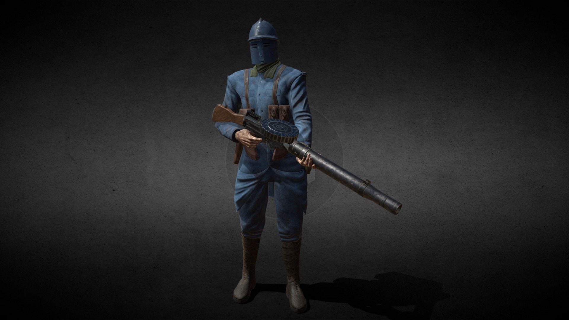 French soldier, machine gunner - 3D model by zilbeerman [8897886 ...