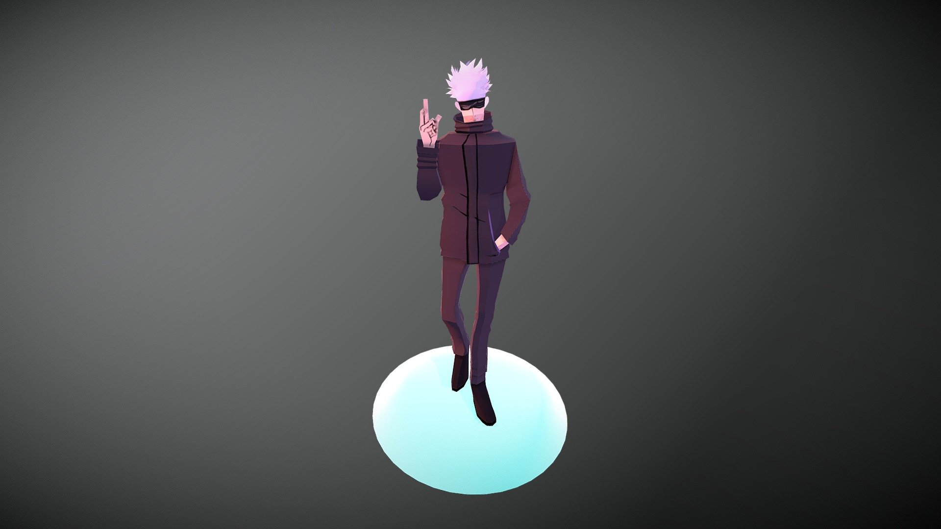Satoru Gojo Fan Model Low Poly - Download Free 3D model by YaretSD ...