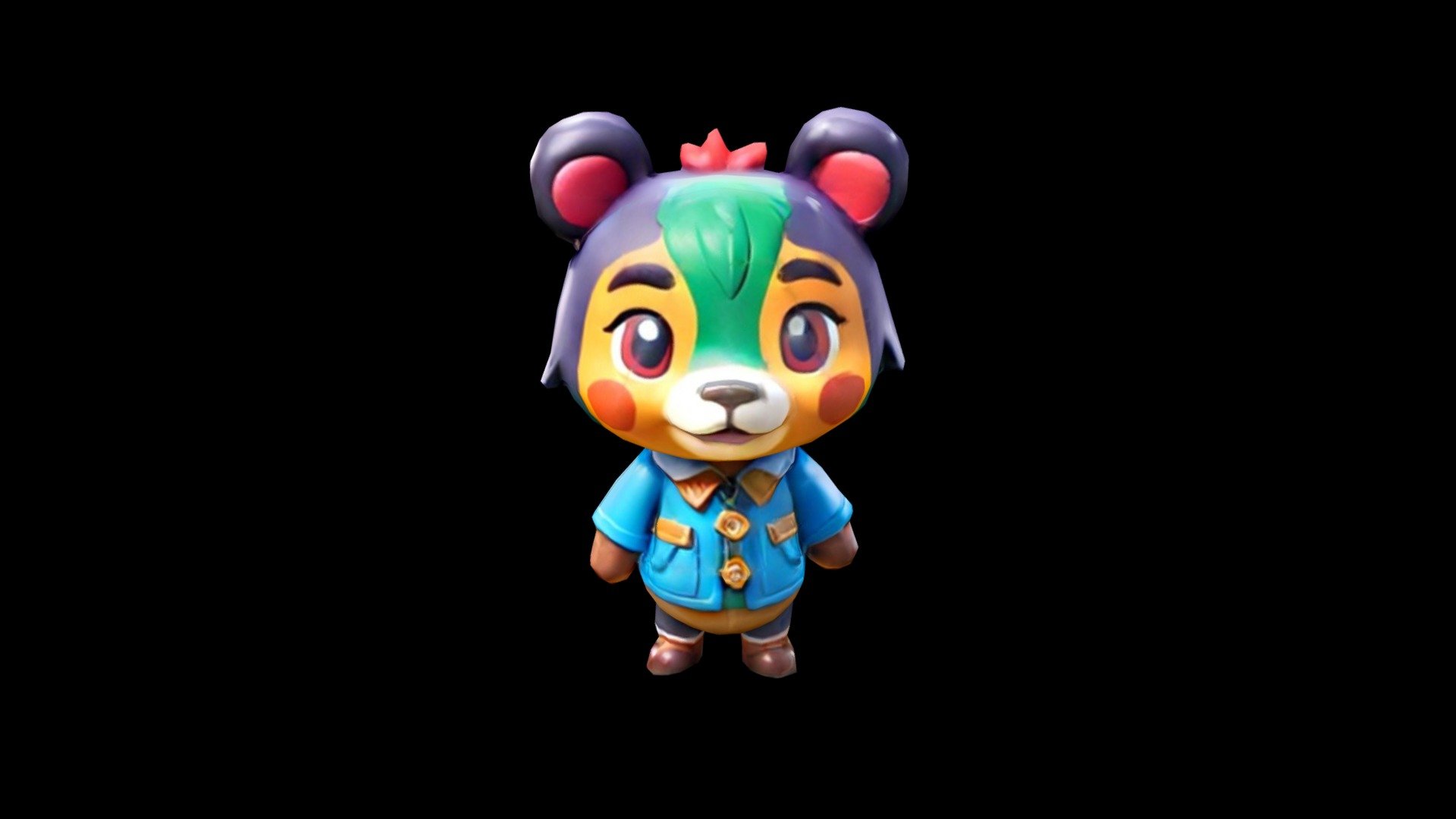 A character from Animal Crossing stands in a for - Download Free 3D ...