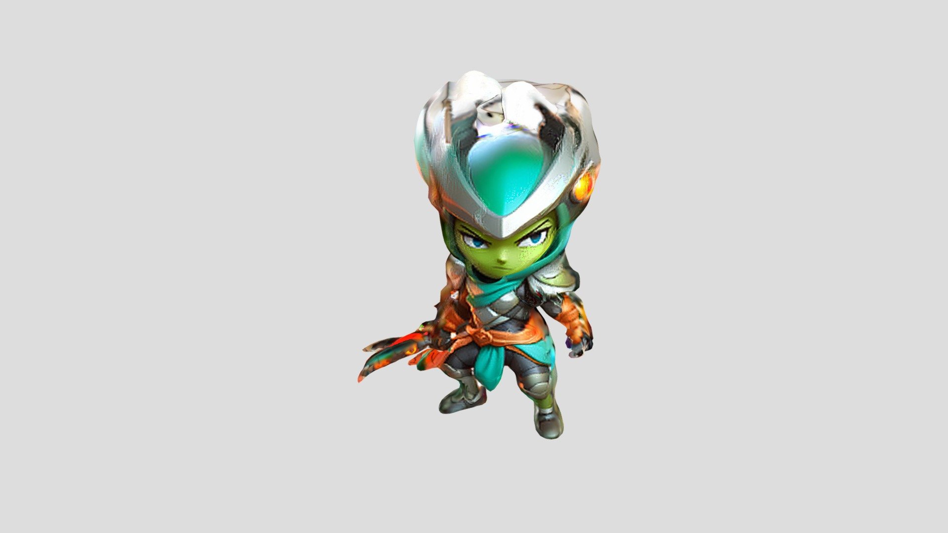 Chibi-style illustration of a warrior with a sw - Download Free 3D ...