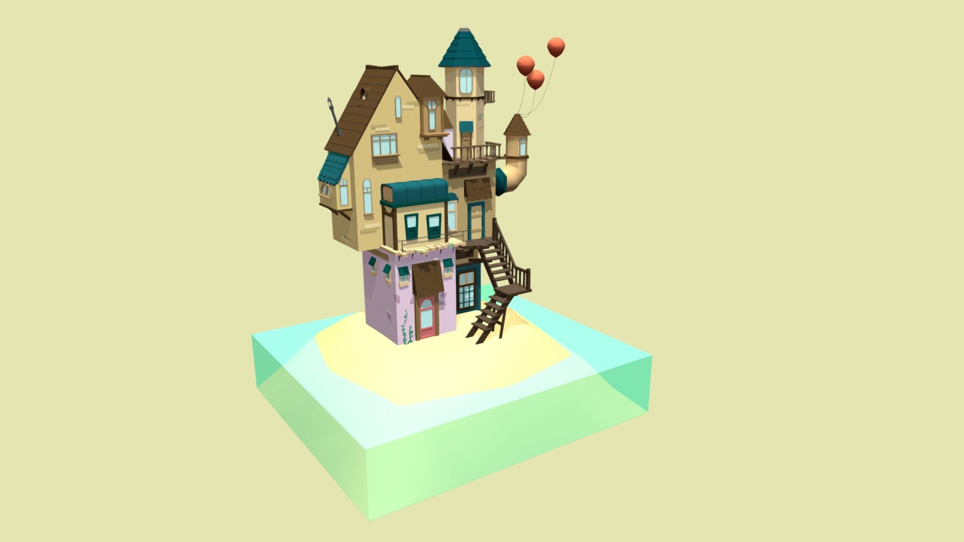 low polygon house - 3D model by conmi [88a3850] - Sketchfab