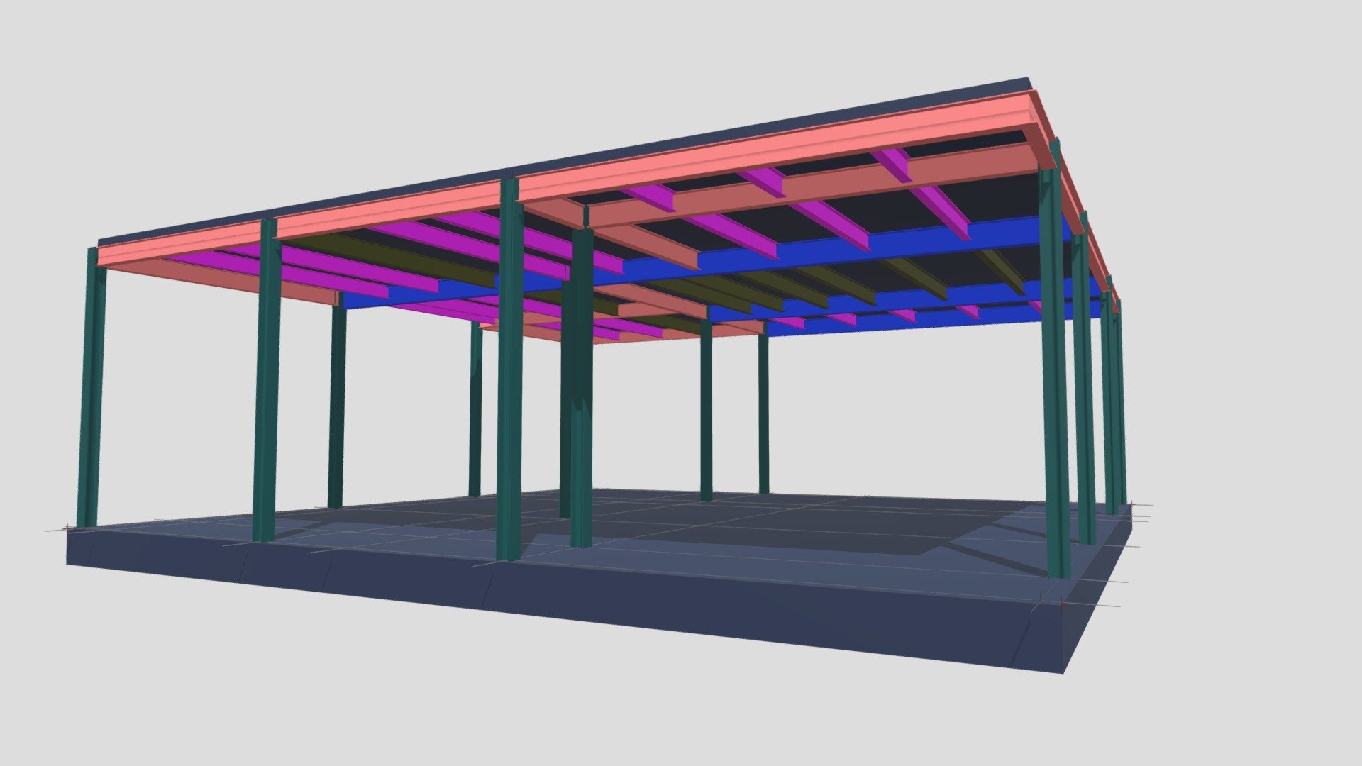 Steel structure with foundation 3D - 3D model by MA StruTec (@mastrutec ...