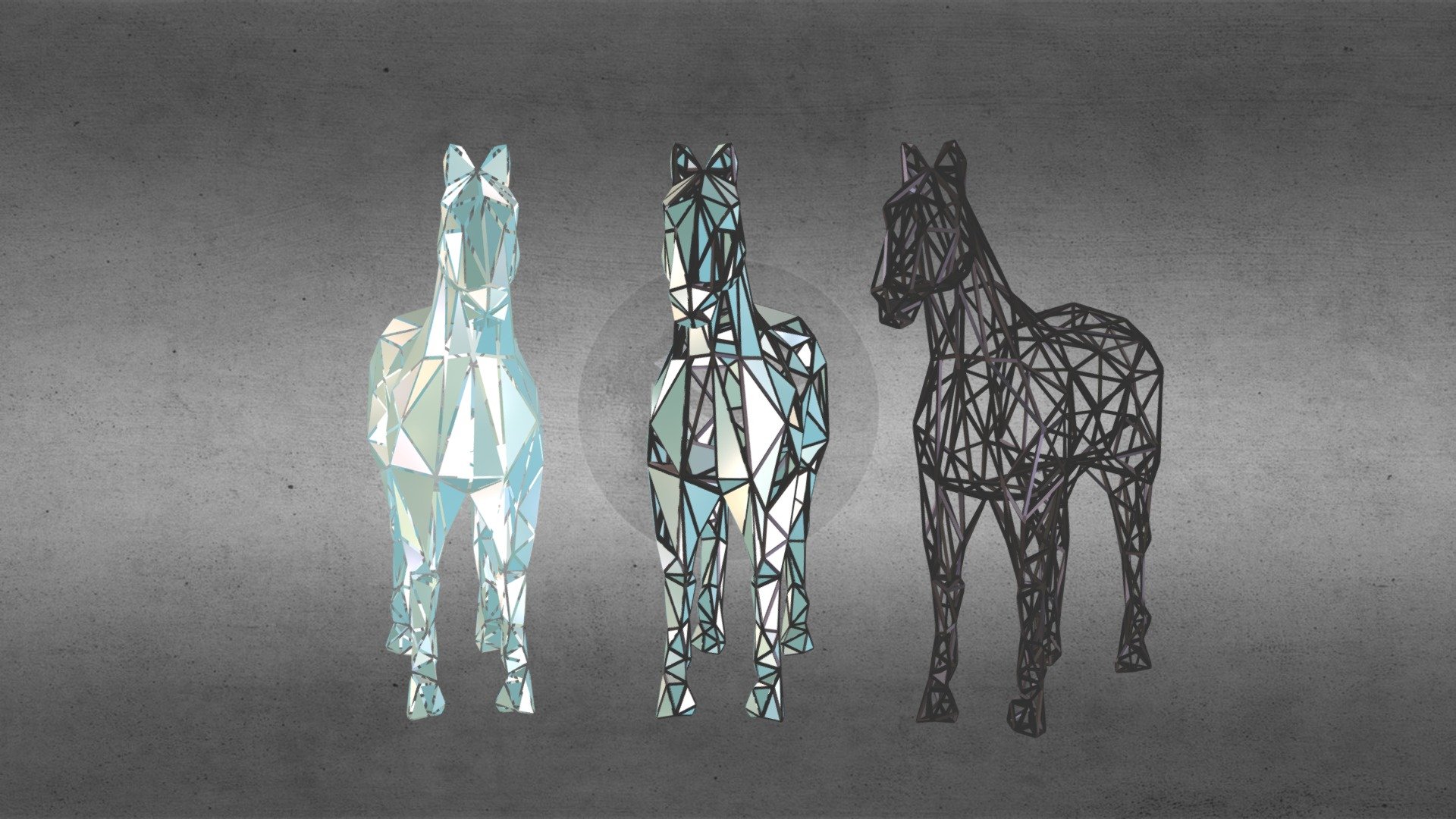 wireframe horse - 3D model by R0m1R [88a4bb8] - Sketchfab