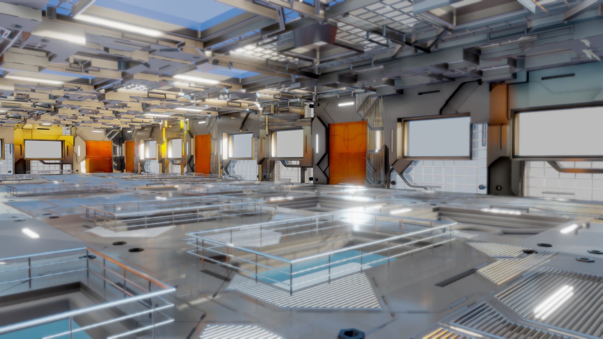 Sci-Fi Building Interior 603 - Buy Royalty Free 3D model by Giimann [88abfbd] - Sketchfab Store