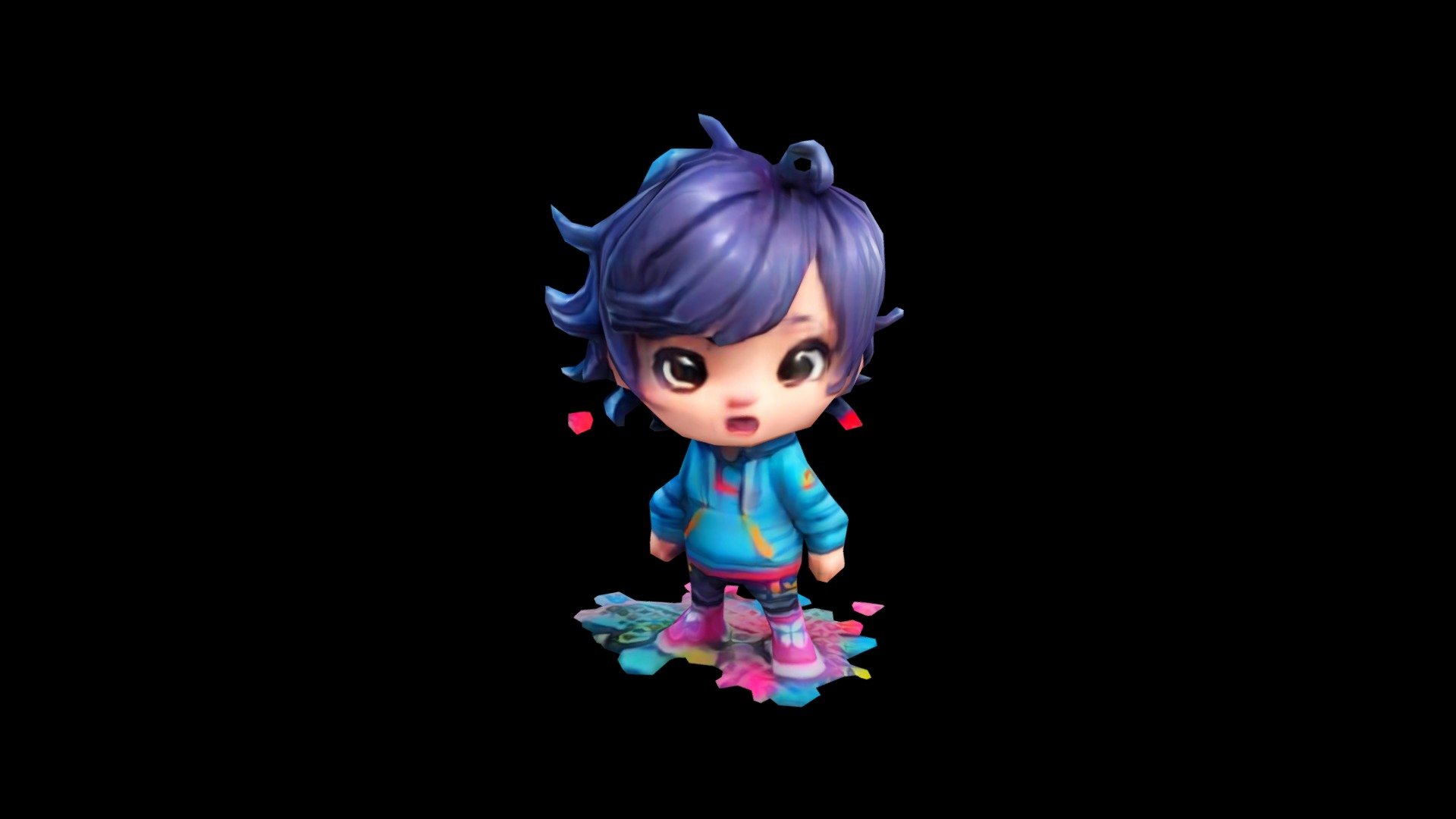 "Amazed Animation" A cartoon anime character wit - Download Free 3D ...