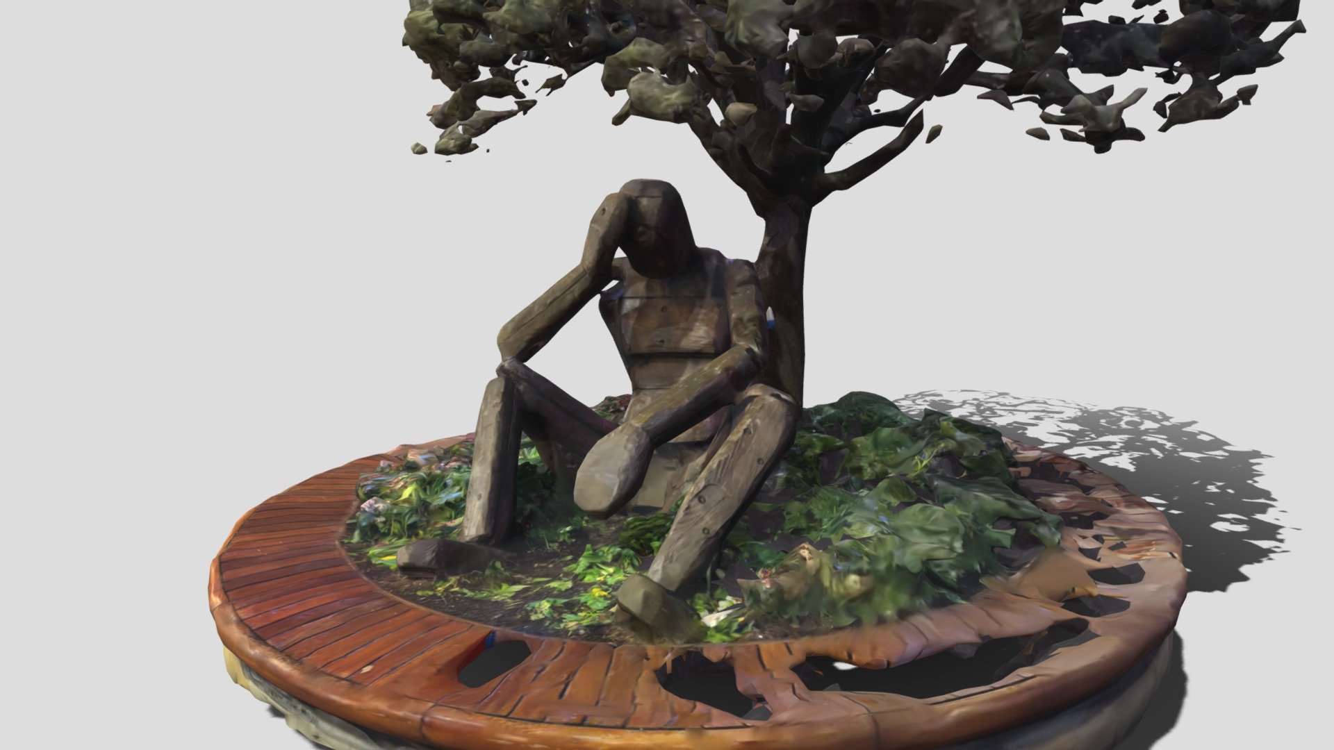Wooden Man Under a Tree: Westfield, Stratford - Download Free 3D model ...