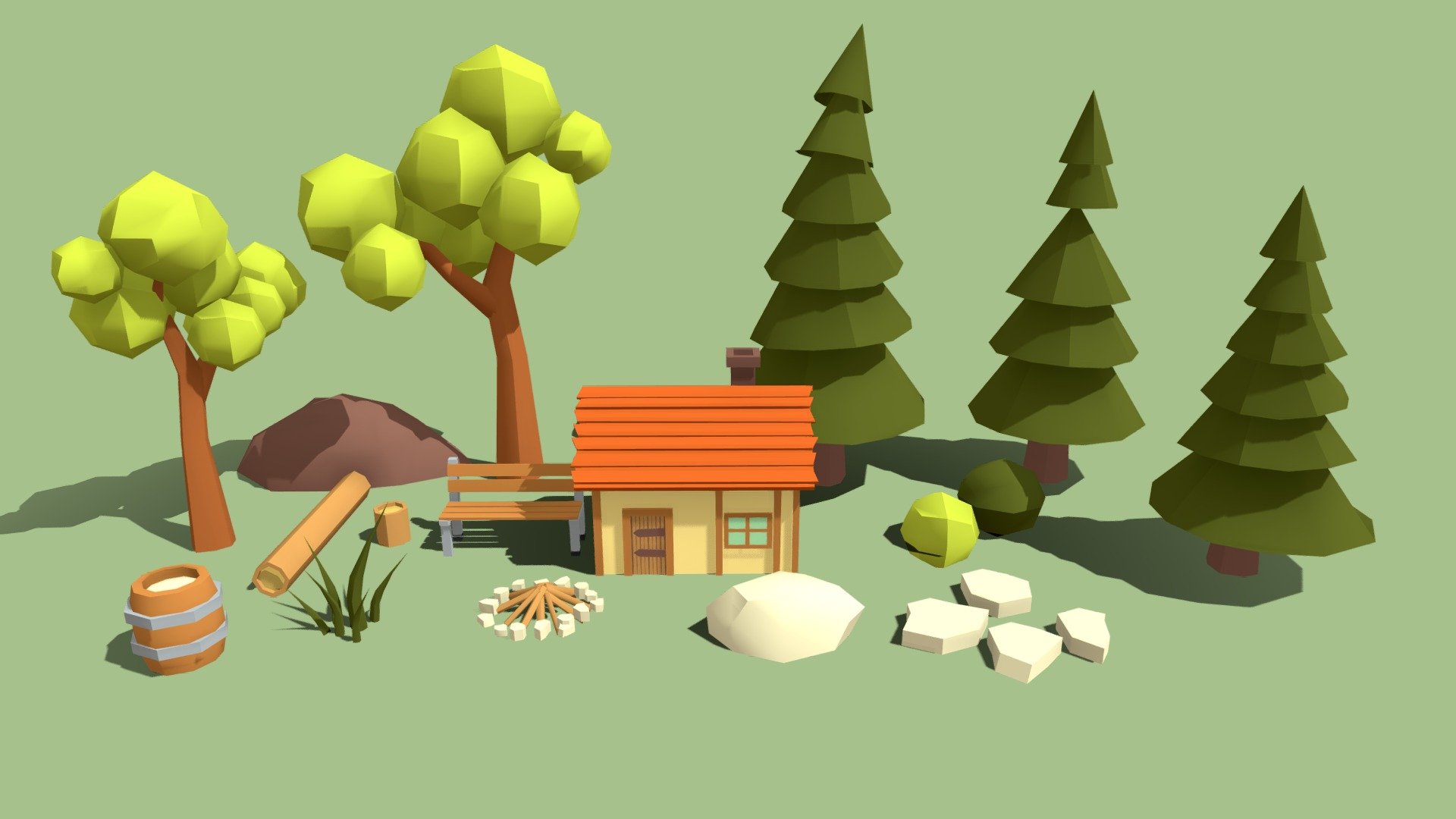 Low poly environment assets 1 - Buy Royalty Free 3D model by POLYSCAN ...
