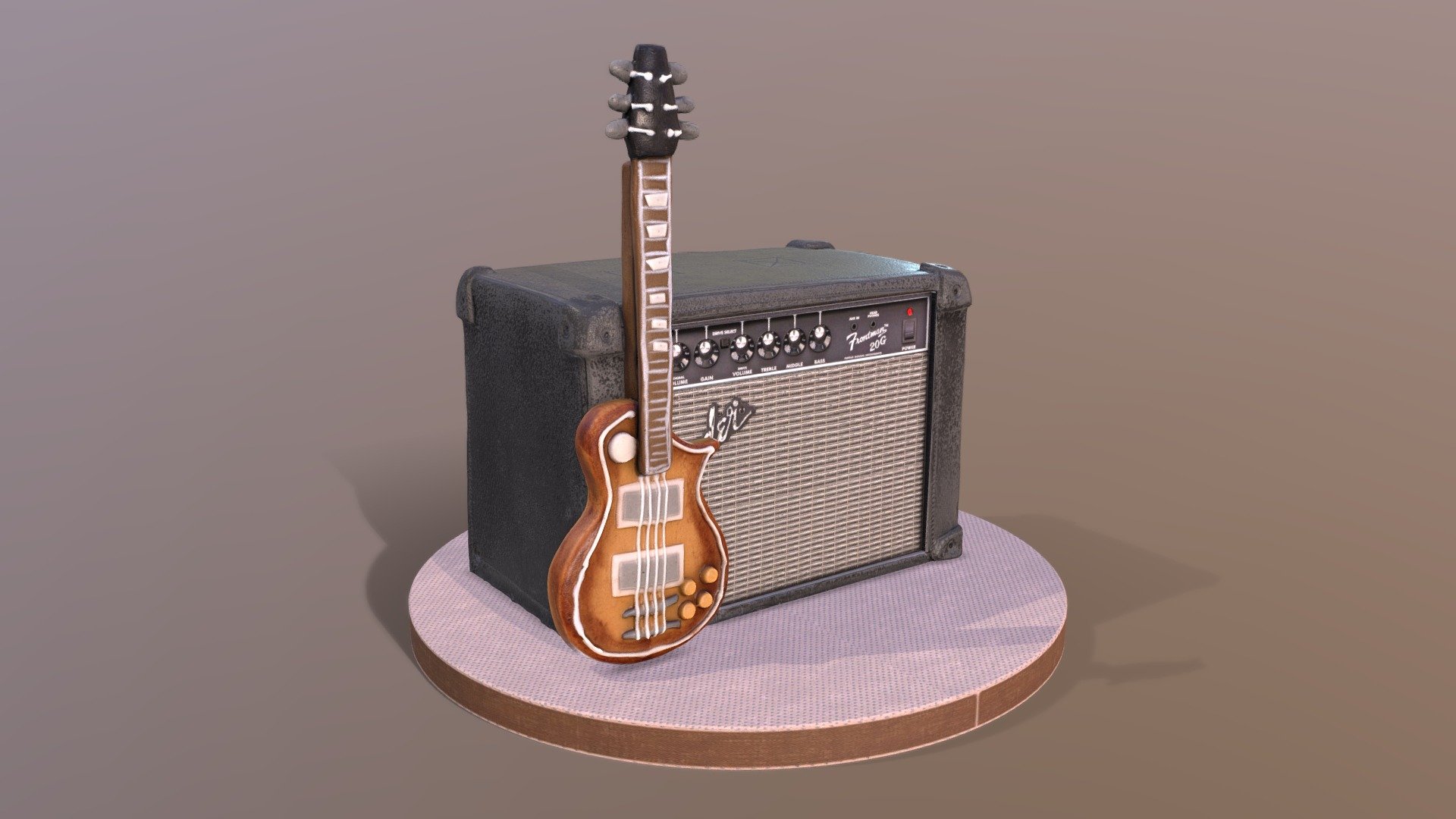 Guitar and Amplifier Musician Cake - Buy Royalty Free 3D model by ...