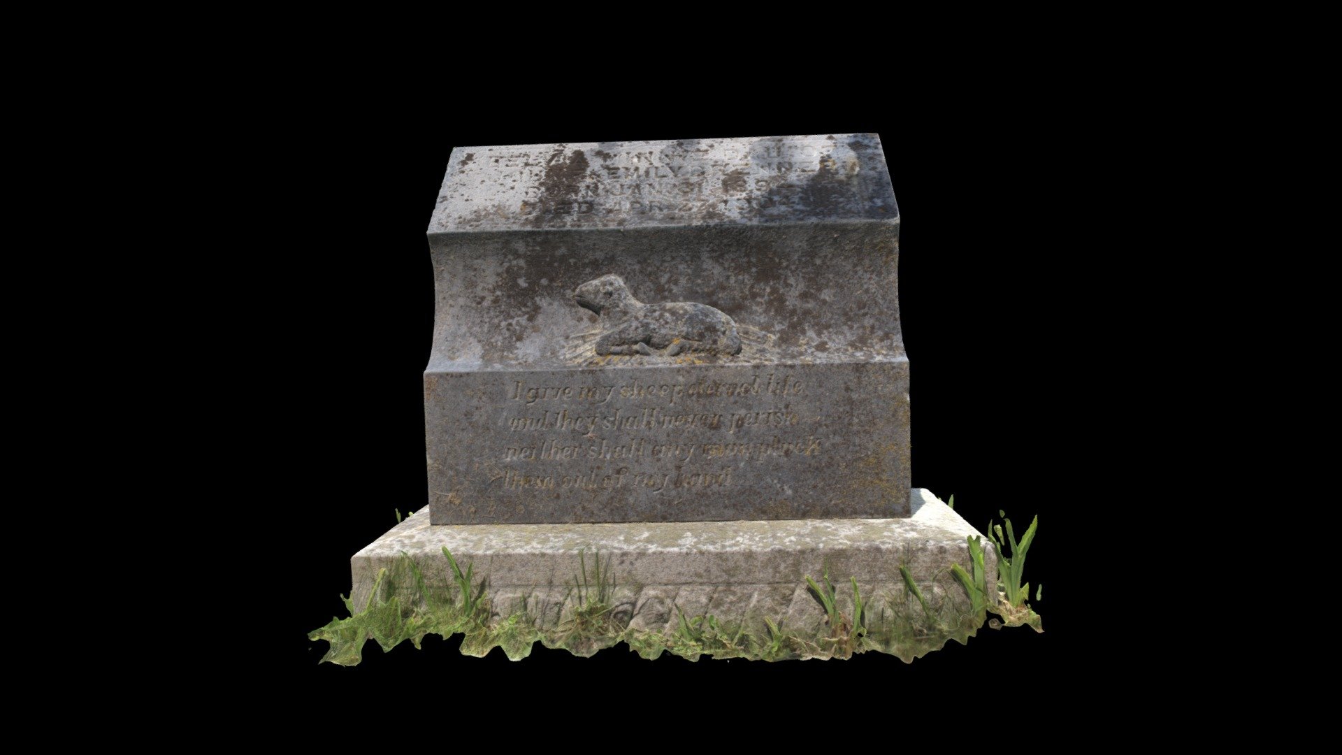 1904 Lamb Headstone - 3D model by AmandaHowell [88bb43c] - Sketchfab