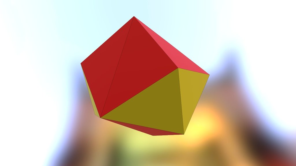 3-fold Spherical tiling with two types of rhombi - 3D model by yoshiaki ...