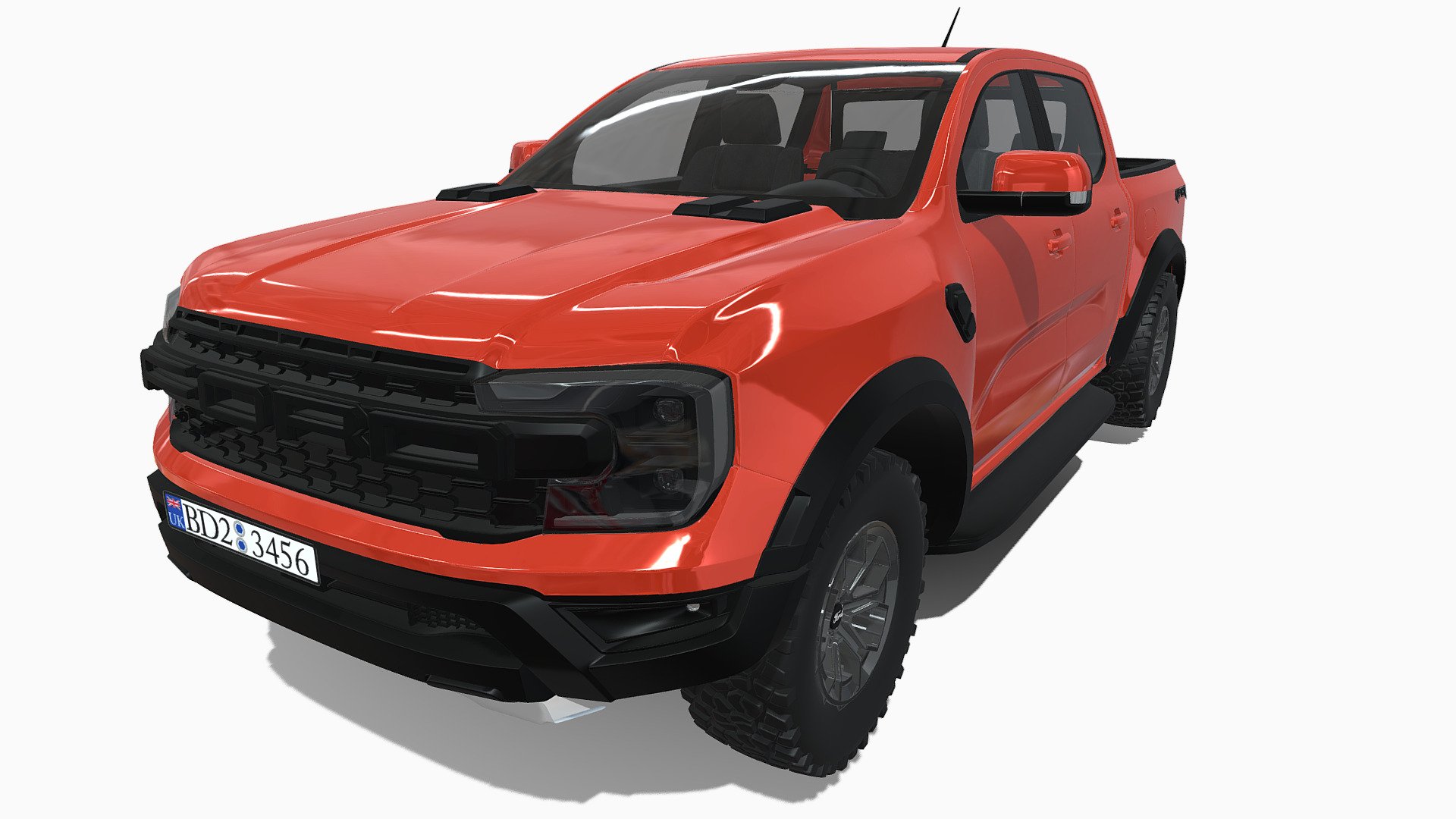 Ford Ranger Raptor (Orange) - Buy Royalty Free 3D model by Vaidanshi ...