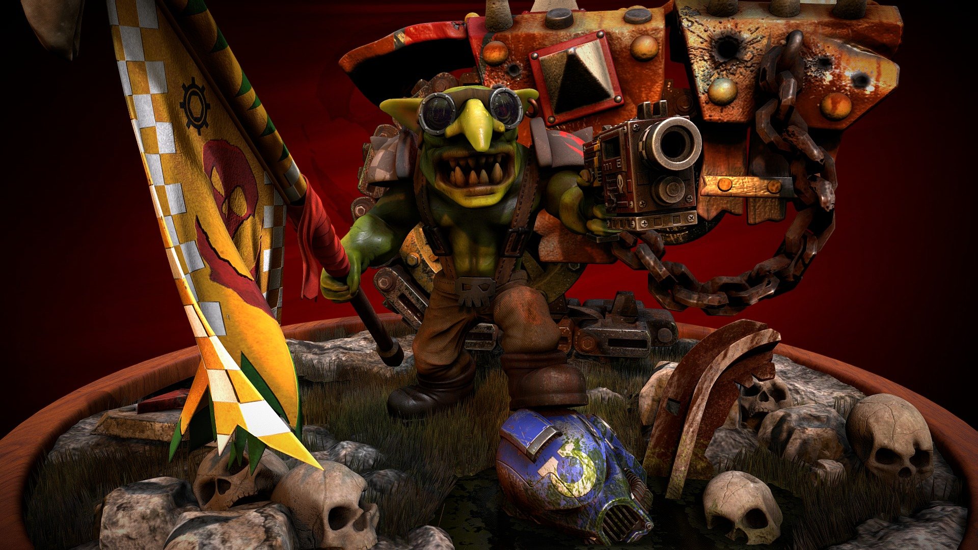 Gretchin on a battlefield - 3D model by giobiancoFB [88d5488] - Sketchfab