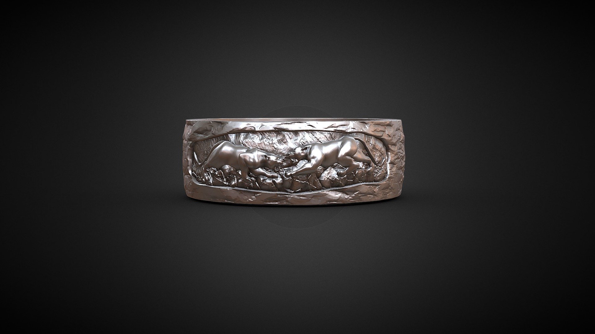 Panthers Fighting Band Ring US SIZE 10 - Buy Royalty Free 3D model by ...