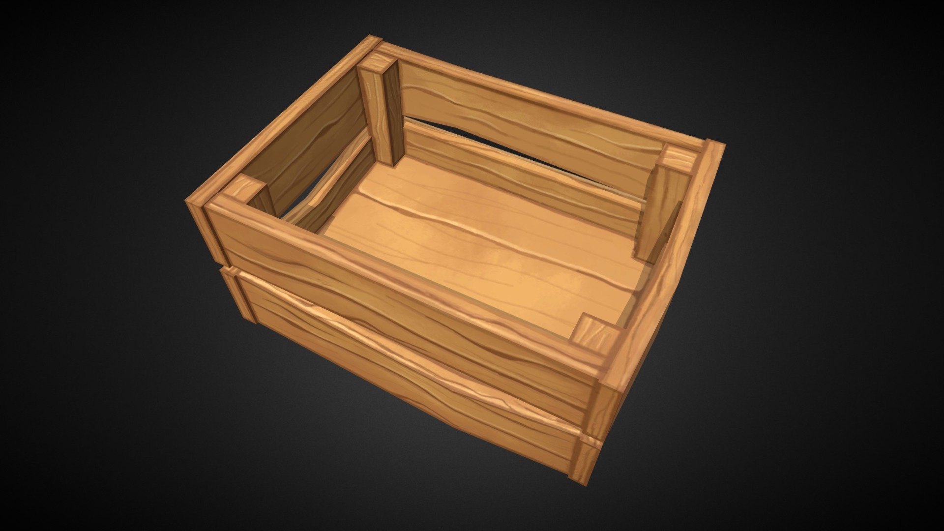 Stylized Handpainted Wooden Crate - 3D model by Woodiee [88dc834 ...