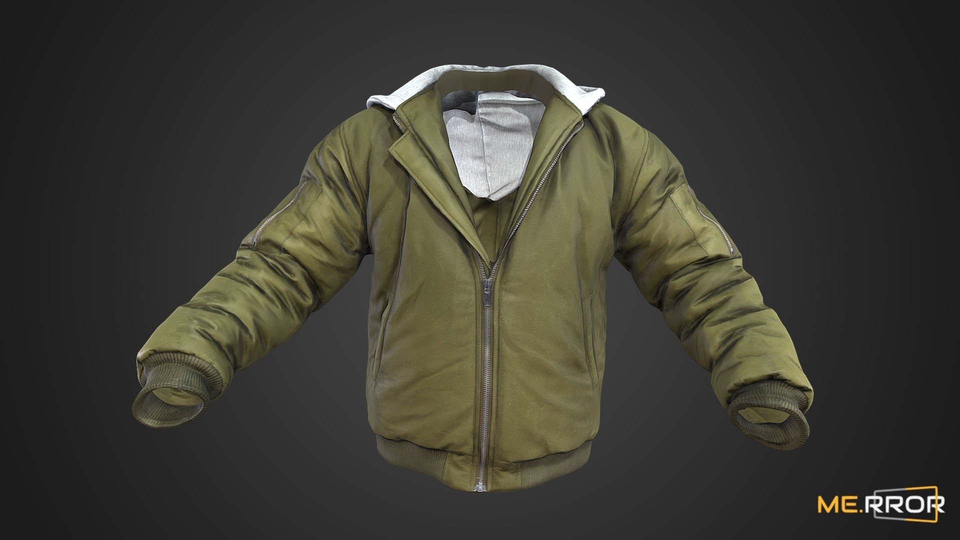 [Game-Ready] Khaki Hooded Jacket - Buy Royalty Free 3D model by ME.RROR ...