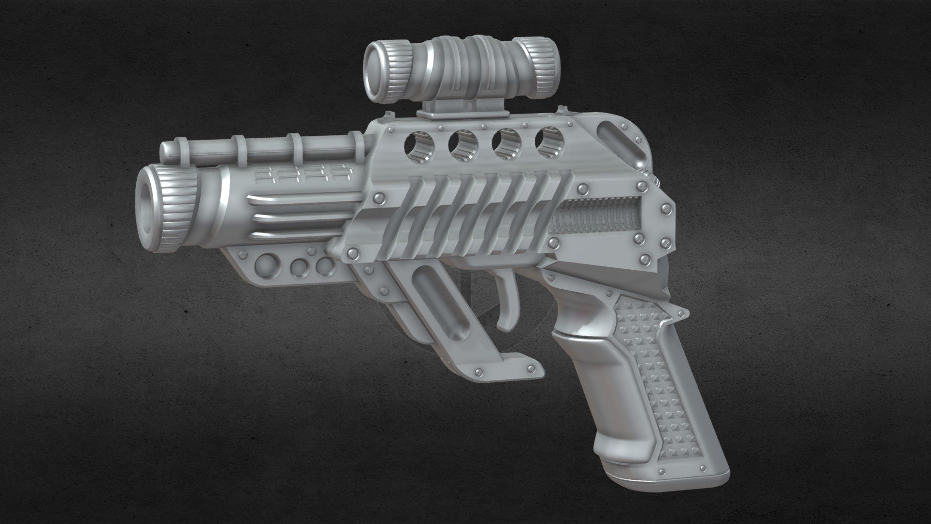 Sci-fi gun, hi-poly (original concept) - Buy Royalty Free 3D model by ...