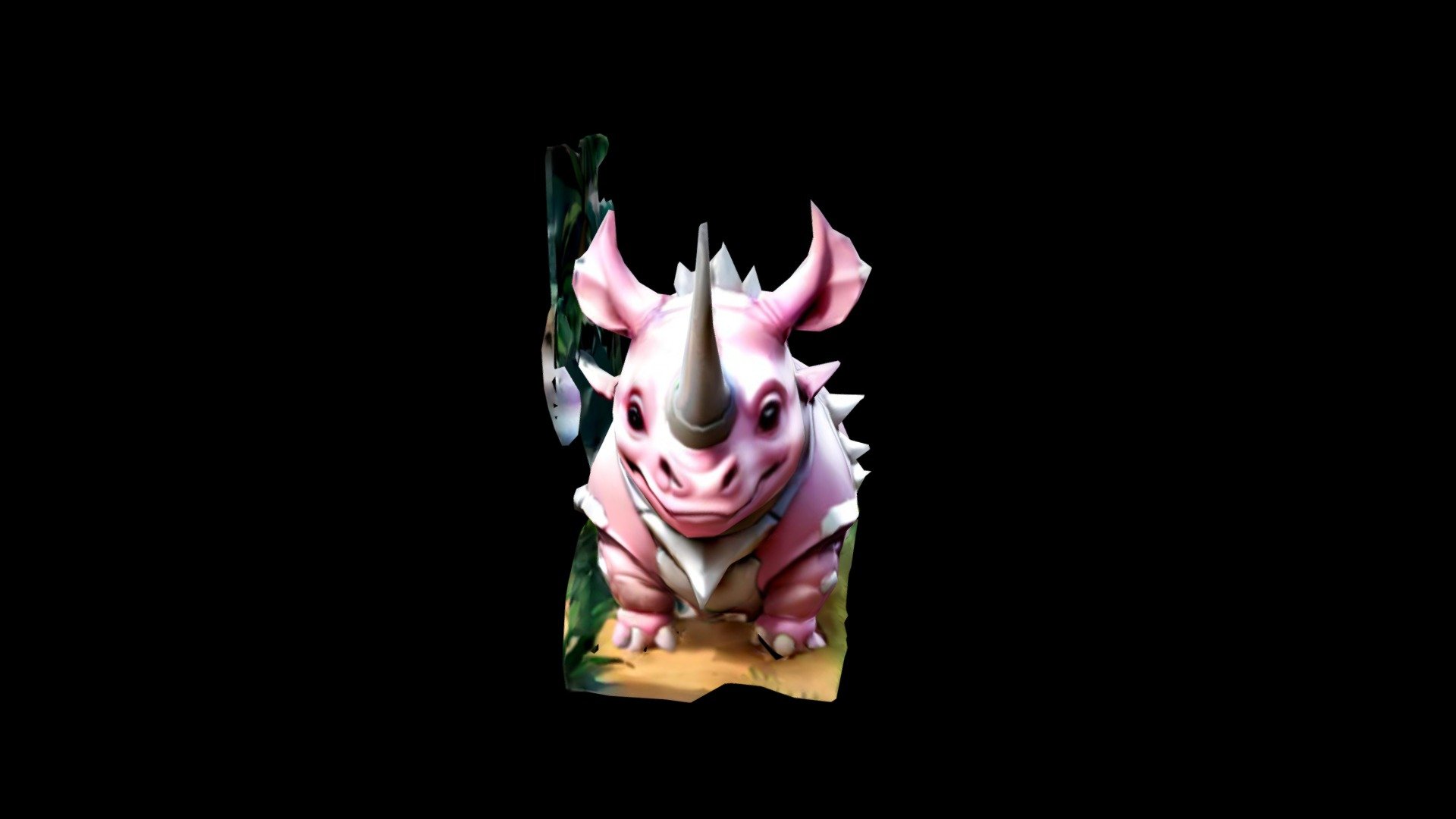 Pink Unicorn-Like Cartoon Character Stands Facin - Download Free 3D ...