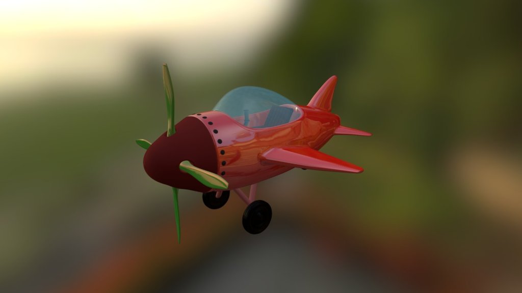 Cartoon Plane - 3D model by panskrzynka [88fbcf0] - Sketchfab
