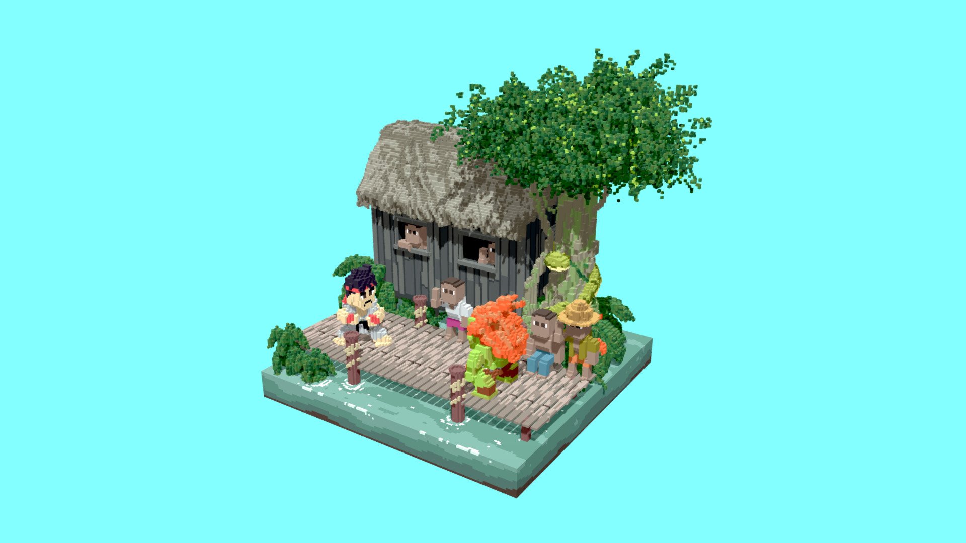 Street Fighter 2 - 3D model by voxelart3472 [89054ee] - Sketchfab