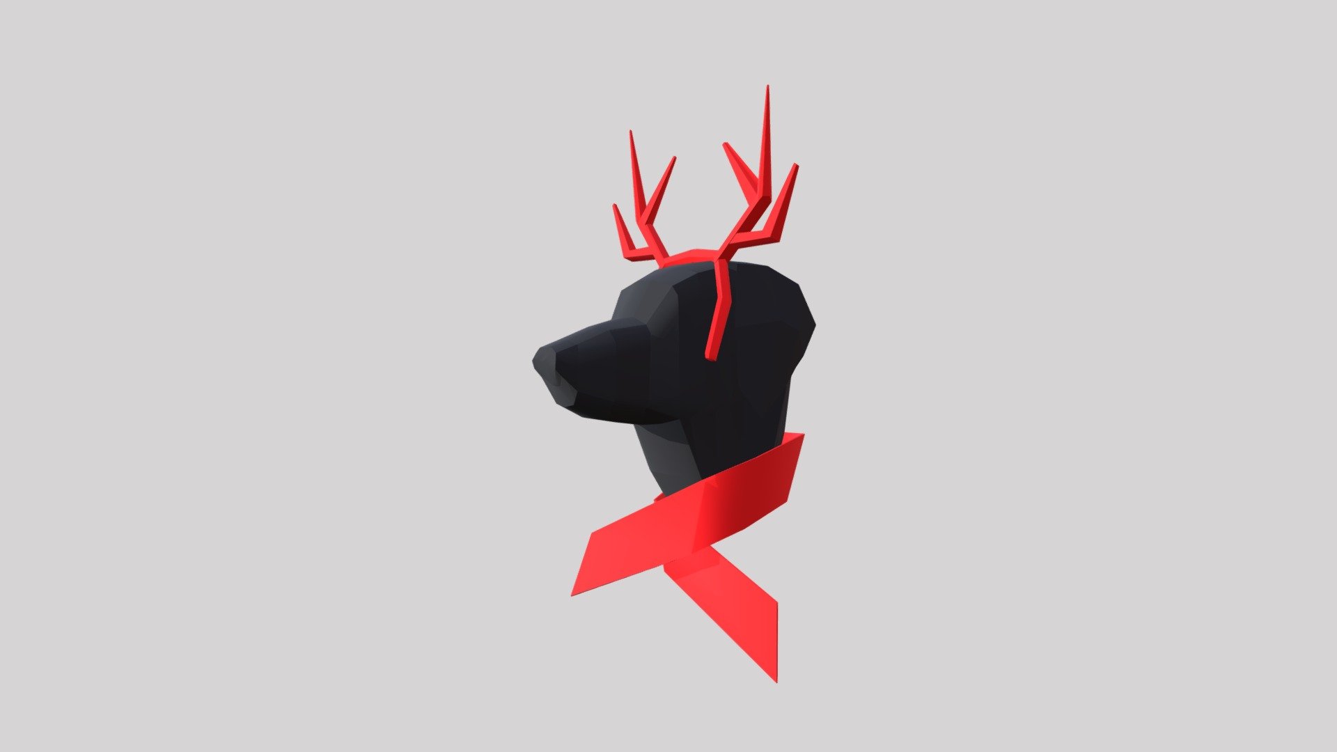Abril, the black noseandeverythingelsed reindog - 3D model by ...