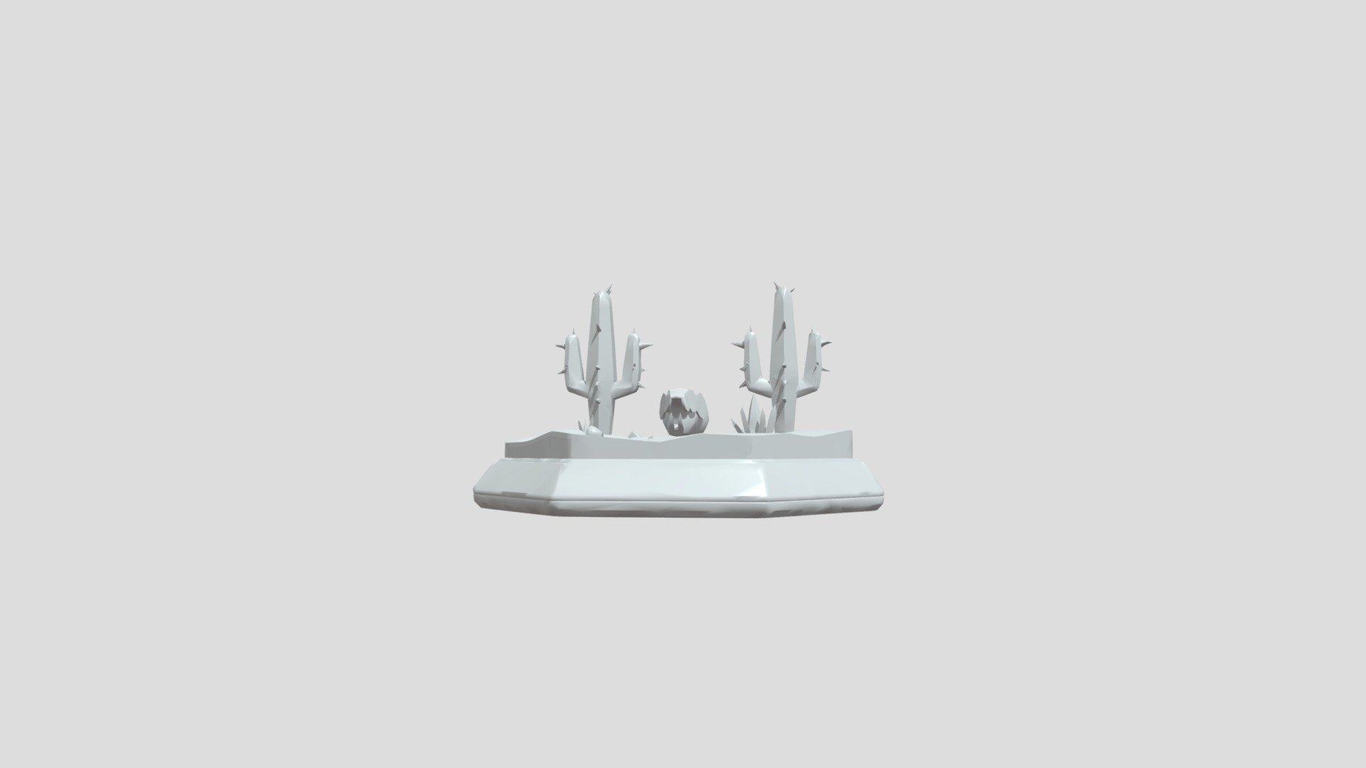 Desert scene with cacti and skull - 3D model by phongmix2000 [891e471 ...