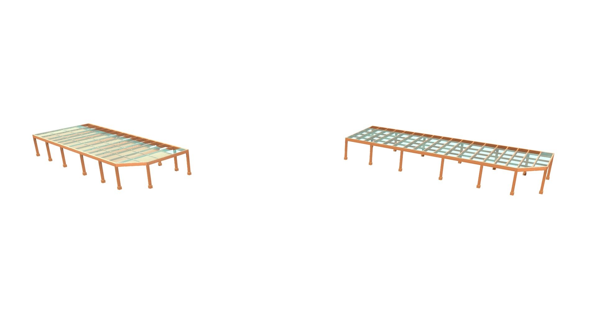 Custom Pergola with Rain Guard 60 ft L x 20 ft W - 3D model by Forever ...