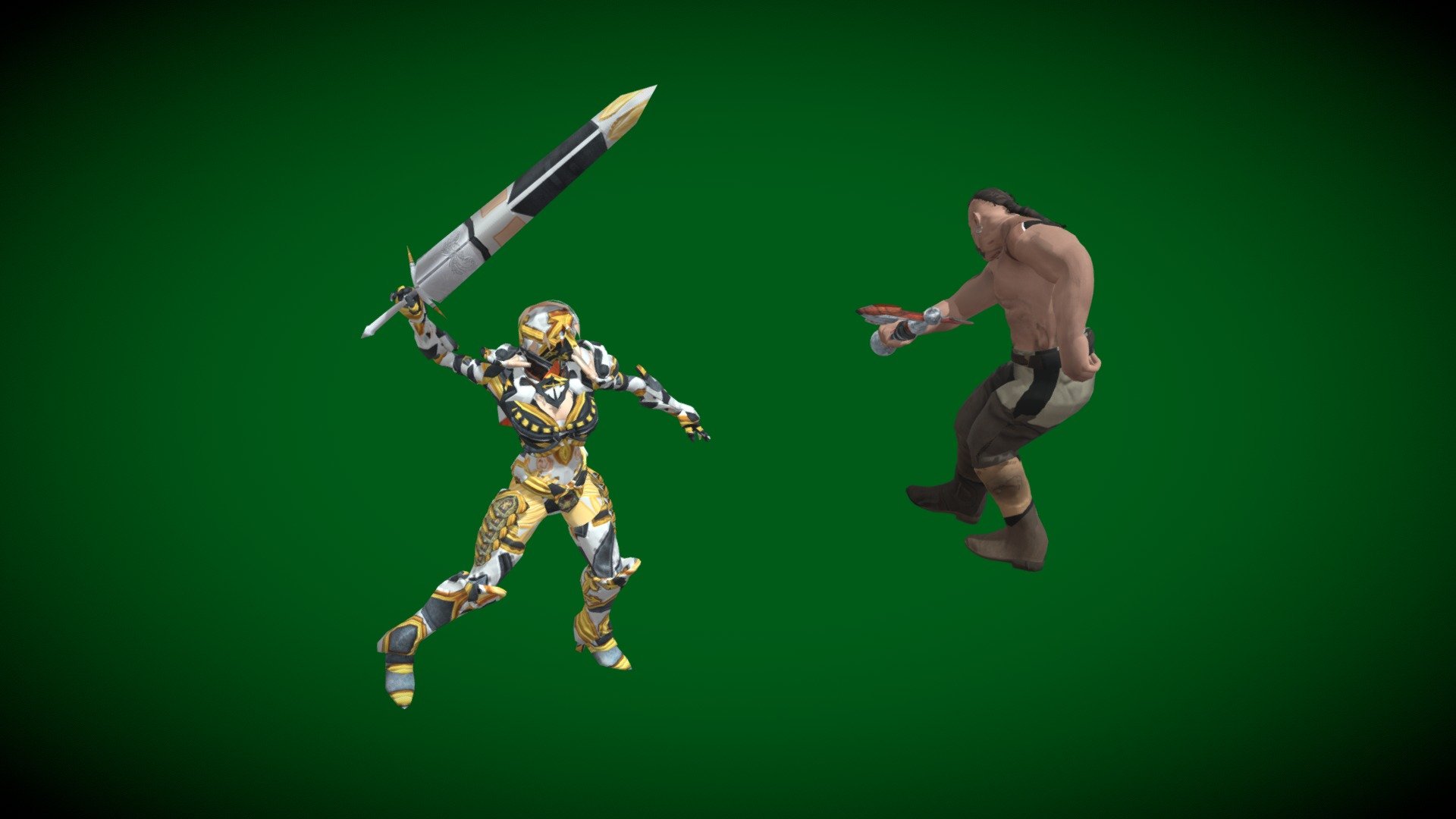Sword vs. Axe Battling Characters - 3D model by LasquetiSpice [8922cac ...