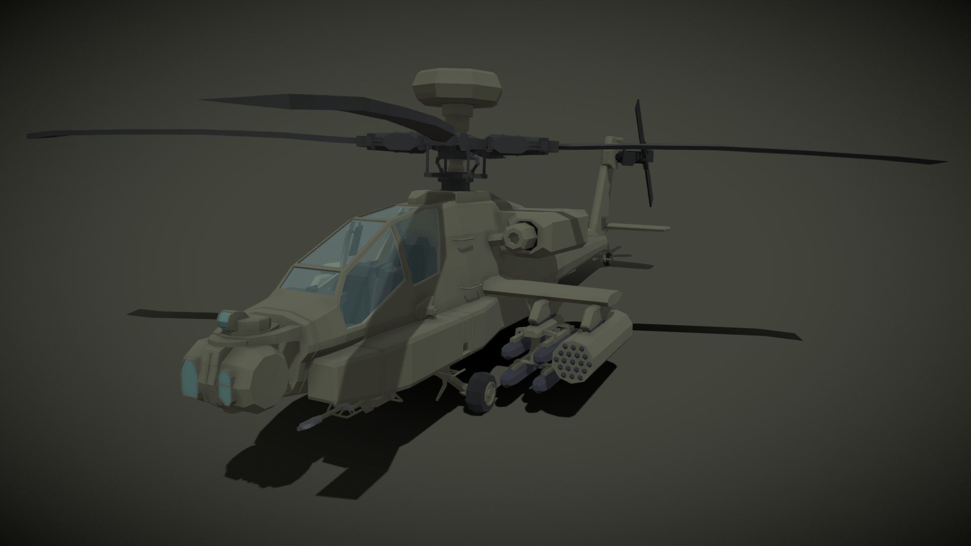 Low Poly AH-64 Apache - 3D model by MLGprogect [892a376] - Sketchfab