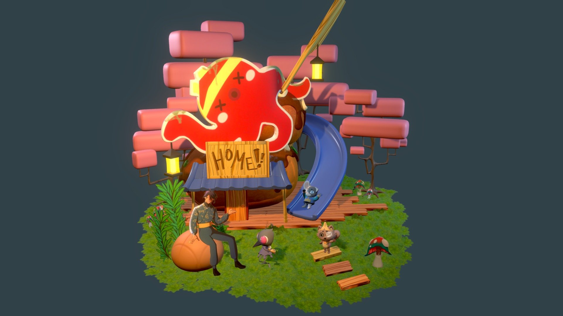 Maru & Friends - 3D model by brandondon [8931083] - Sketchfab