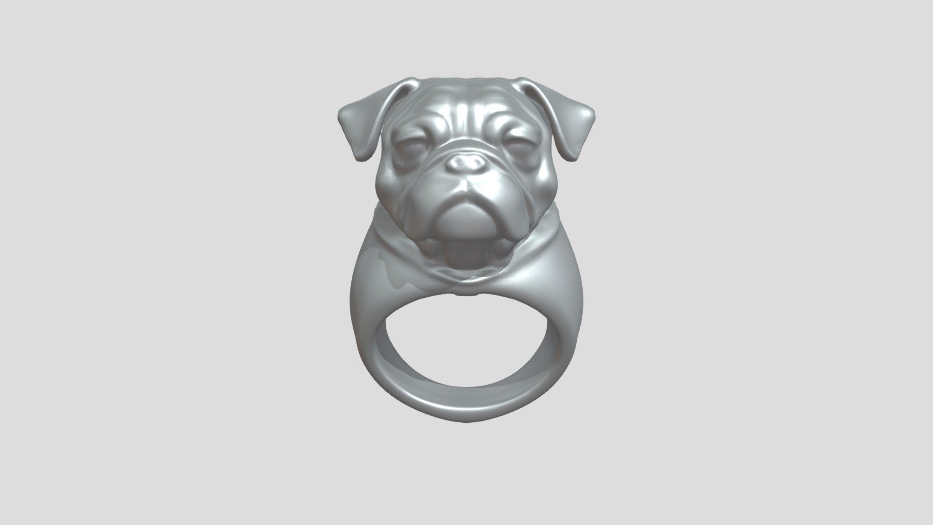 pug dog face ring - 3D model by becharamsingh24 [8933ec4] - Sketchfab
