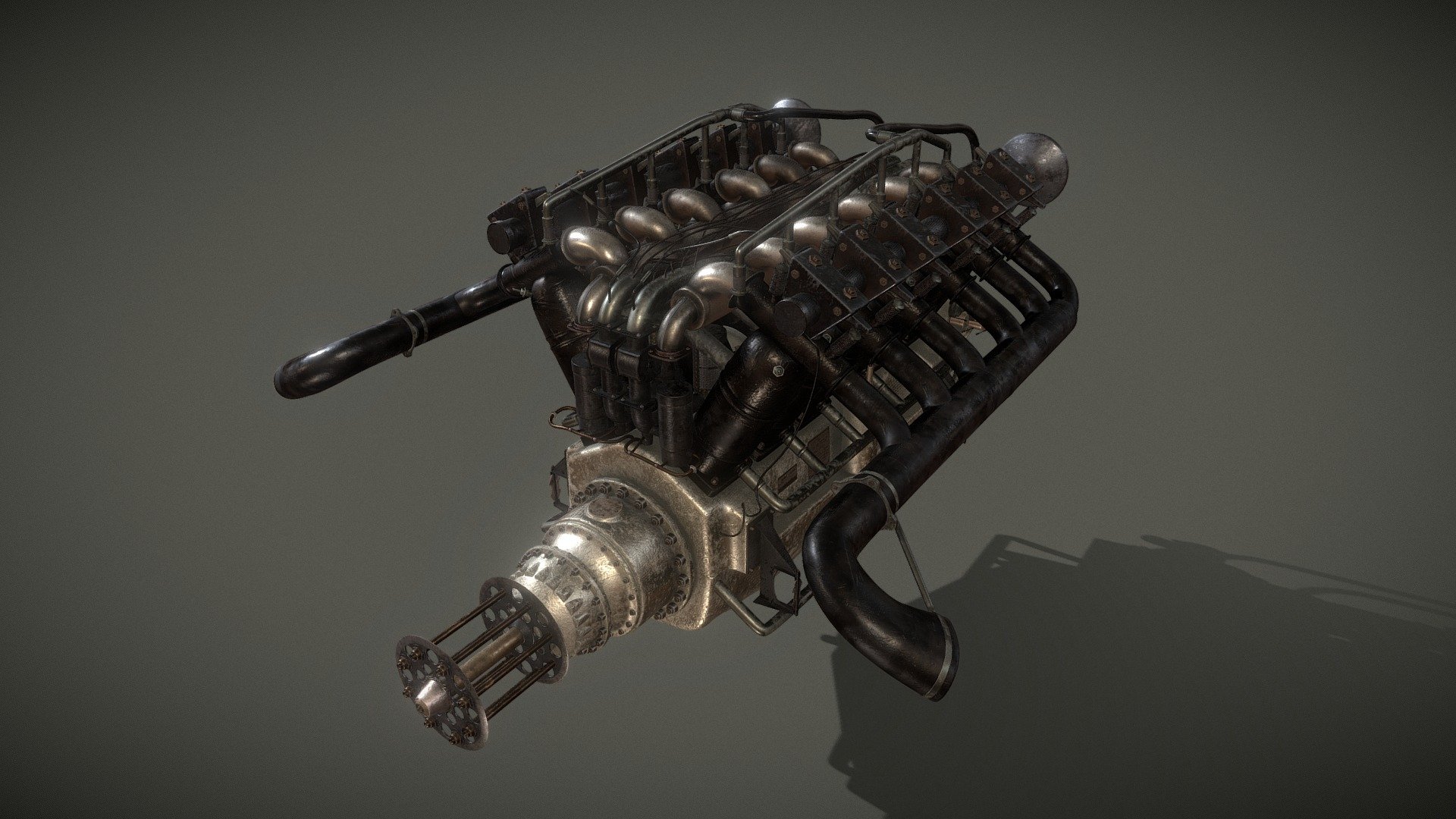 Aircraft V-Type Engine, Vintage - 3D model by Mr.Vault [8937d36 ...