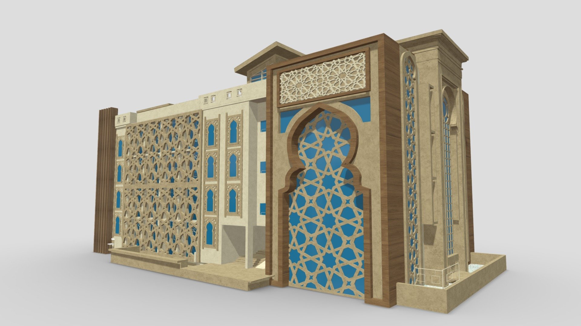 0168 - Islamic Facade Building - Buy Royalty Free 3D model by Vertex ...