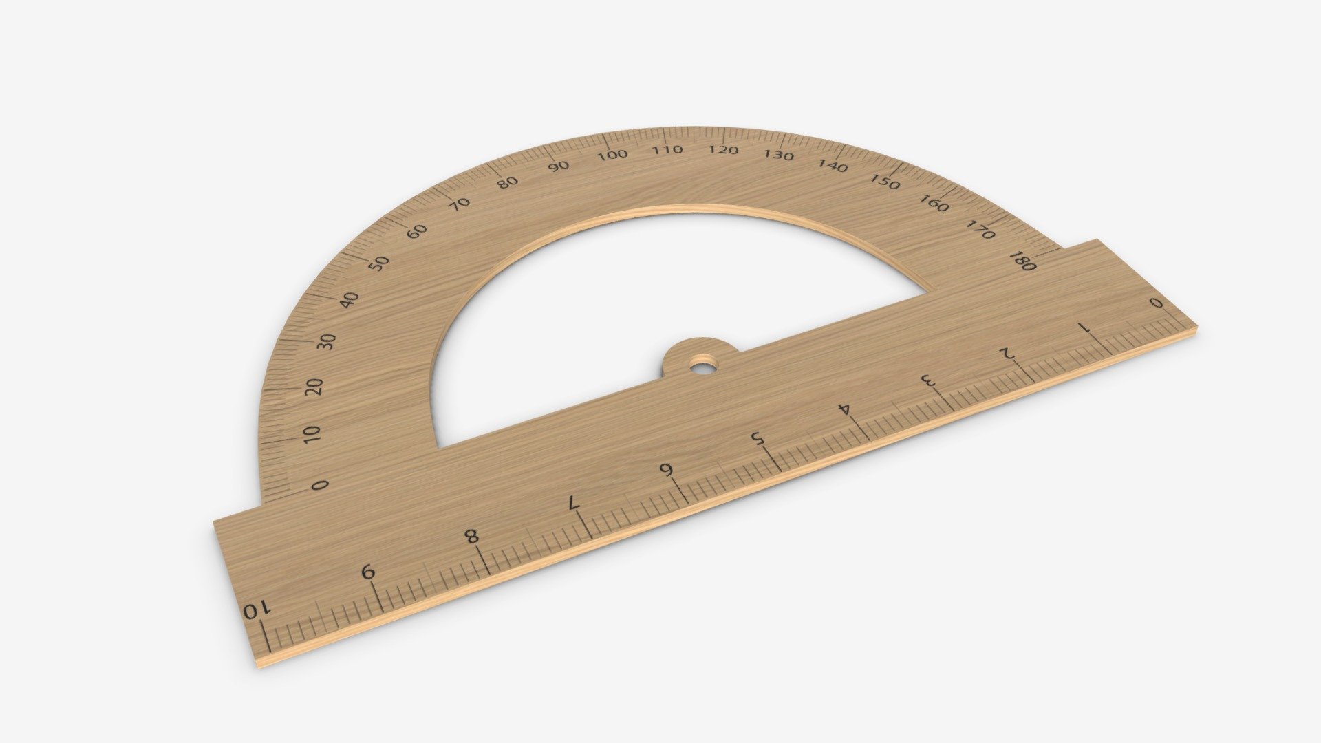 Wooden half circle protractor 01 - Buy Royalty Free 3D model by HQ3DMOD ...