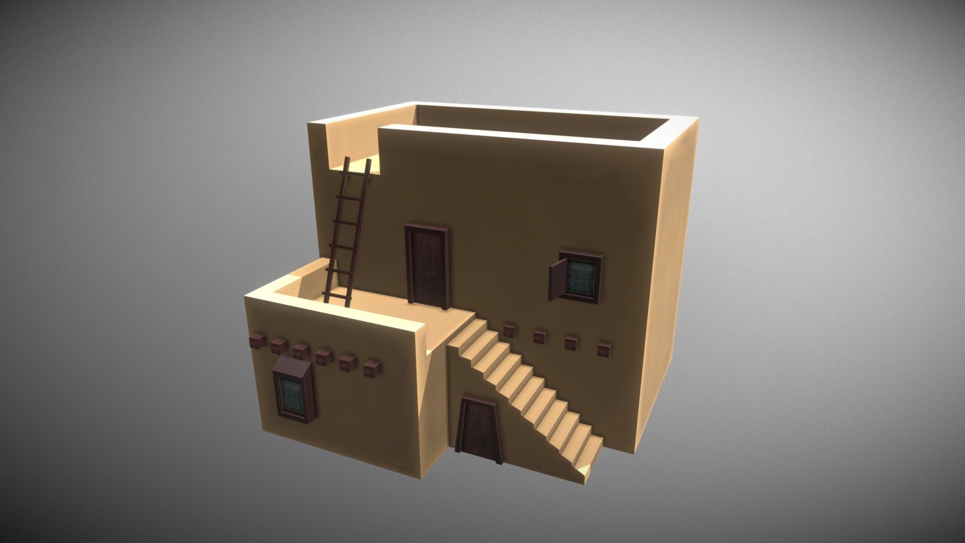 Desert House - 3D model by VoxelFranz [894591d] - Sketchfab