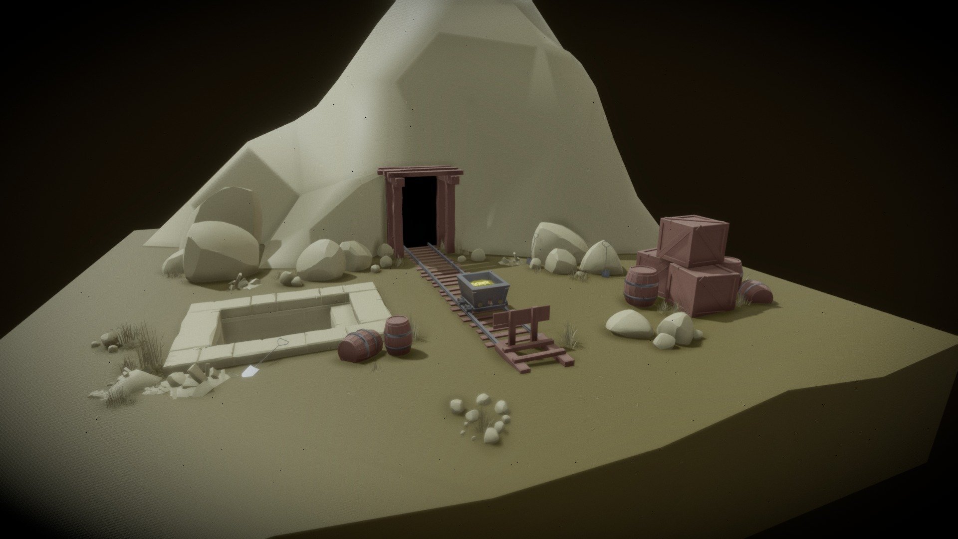 Gold Mine Scene - 3D model by dragomirdiana [8949802] - Sketchfab