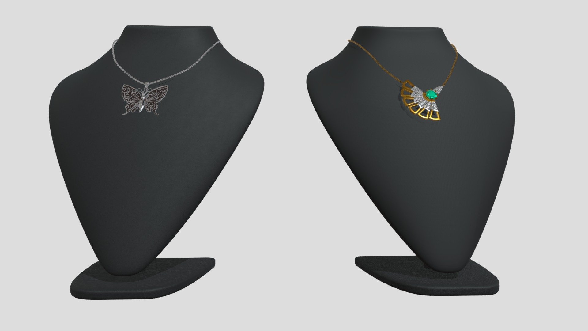 Silver and gold pendants - Buy Royalty Free 3D model by Bladeblend ...