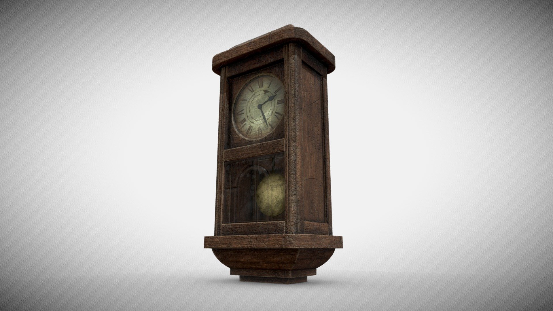 Old Wooden Clock - 3D model by nicorubbert [894bad8] - Sketchfab
